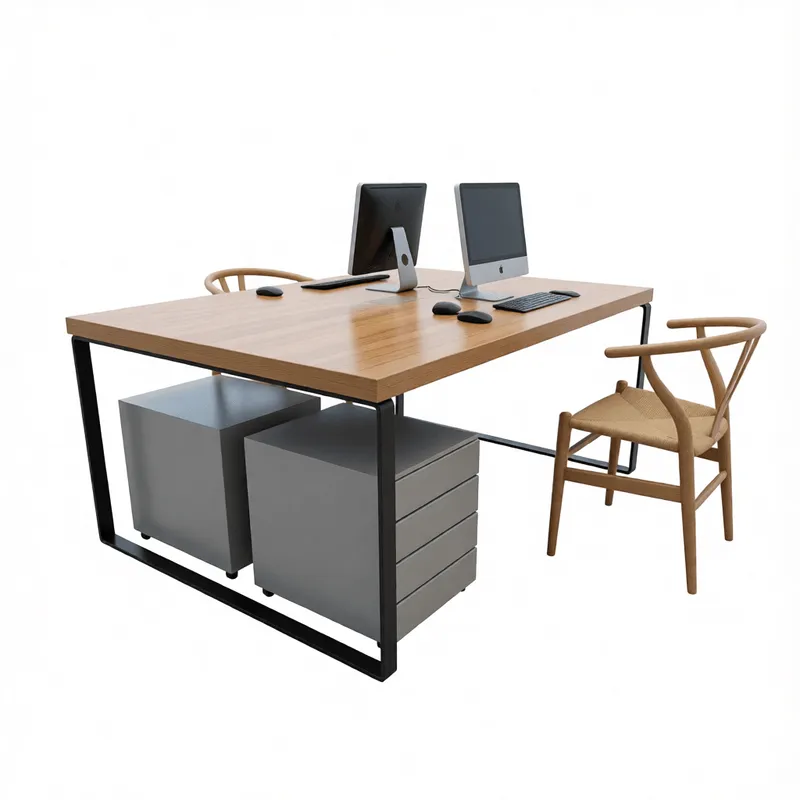 Dual Workstation Office Desk 3D Model | Free SketchUp Download
